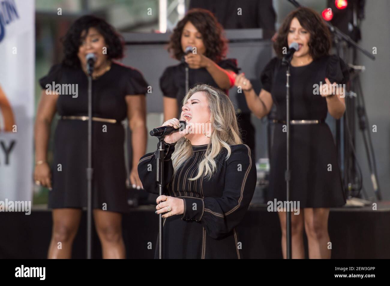 Kelly Clarkson performs live on stage at The Today Show in Rockefeller ...