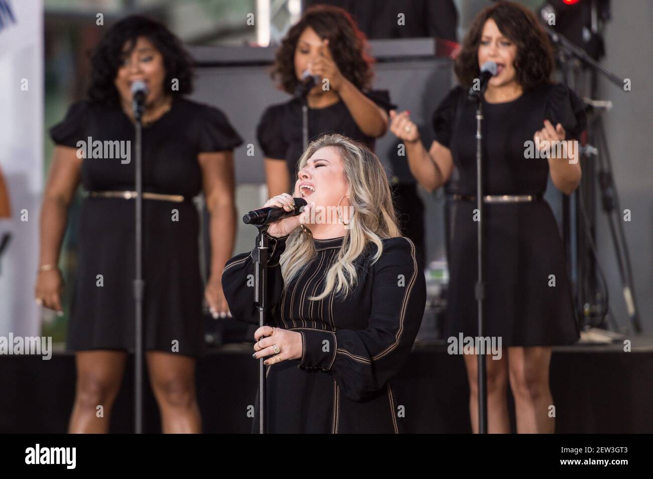 Kelly Clarkson performs live on stage at The Today Show in Rockefeller ...