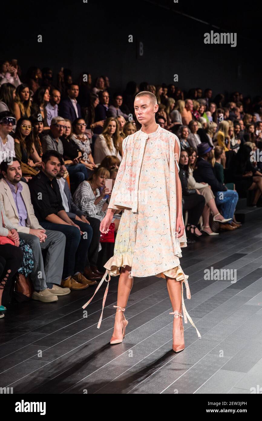 A model walks the runway at the Project Runway fashion show during New ...