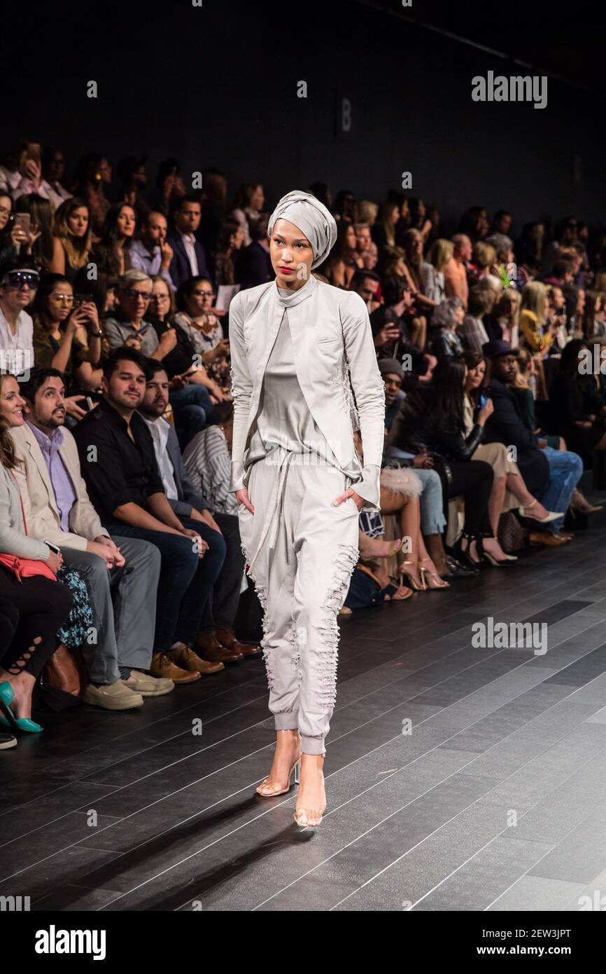 A model walks the runway at the Project Runway fashion show during New ...