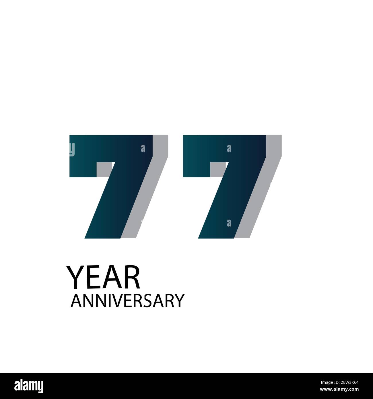 77 Year Anniversary Vector Template Design Illustration Blue Elegant ...