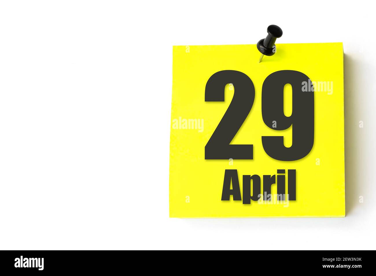 April 29th. Day 29 of month, Calendar date. Yellow sheet of the ...