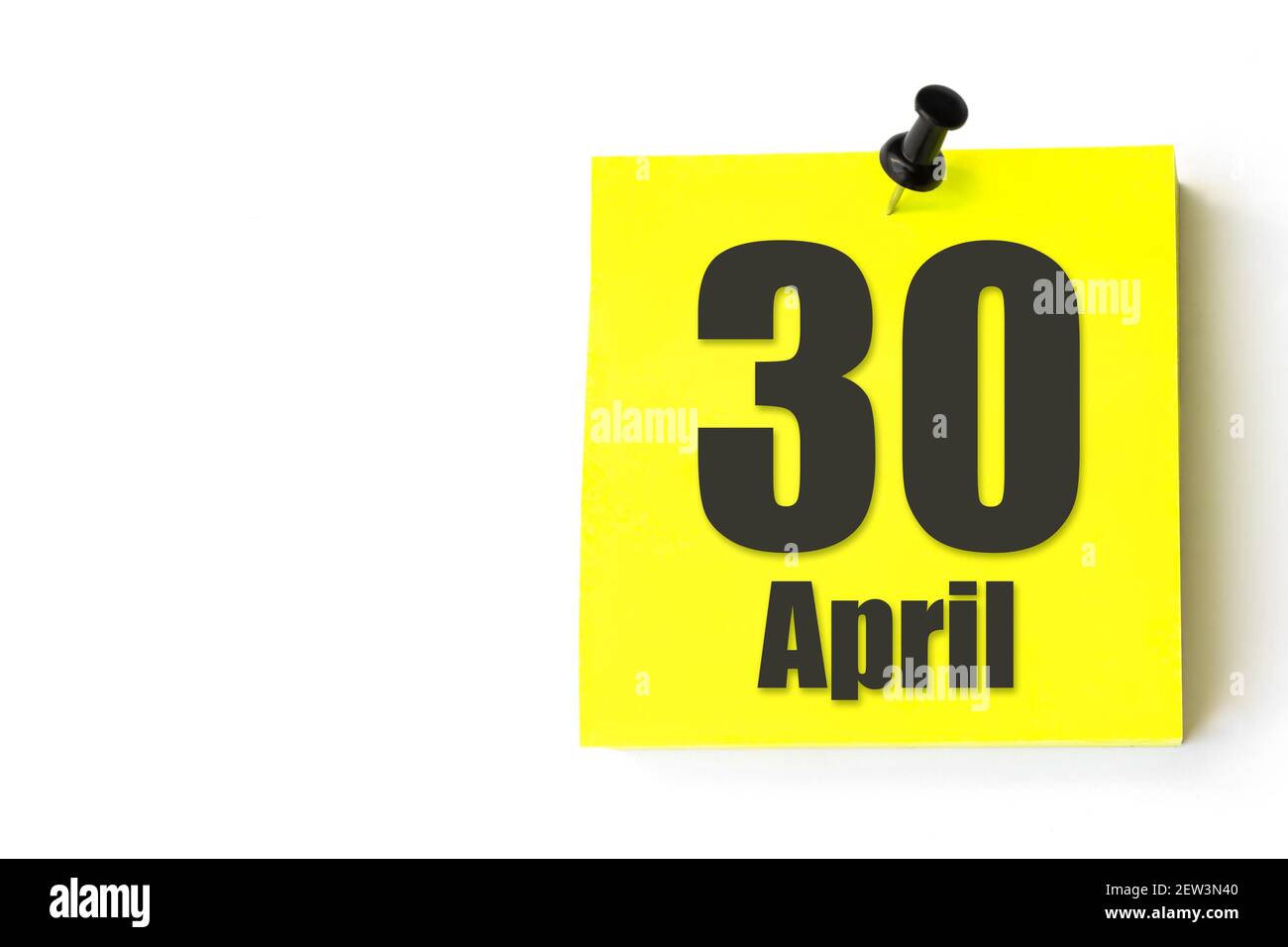 April 30th. Day 30 of month, Calendar date. Yellow sheet of the ...