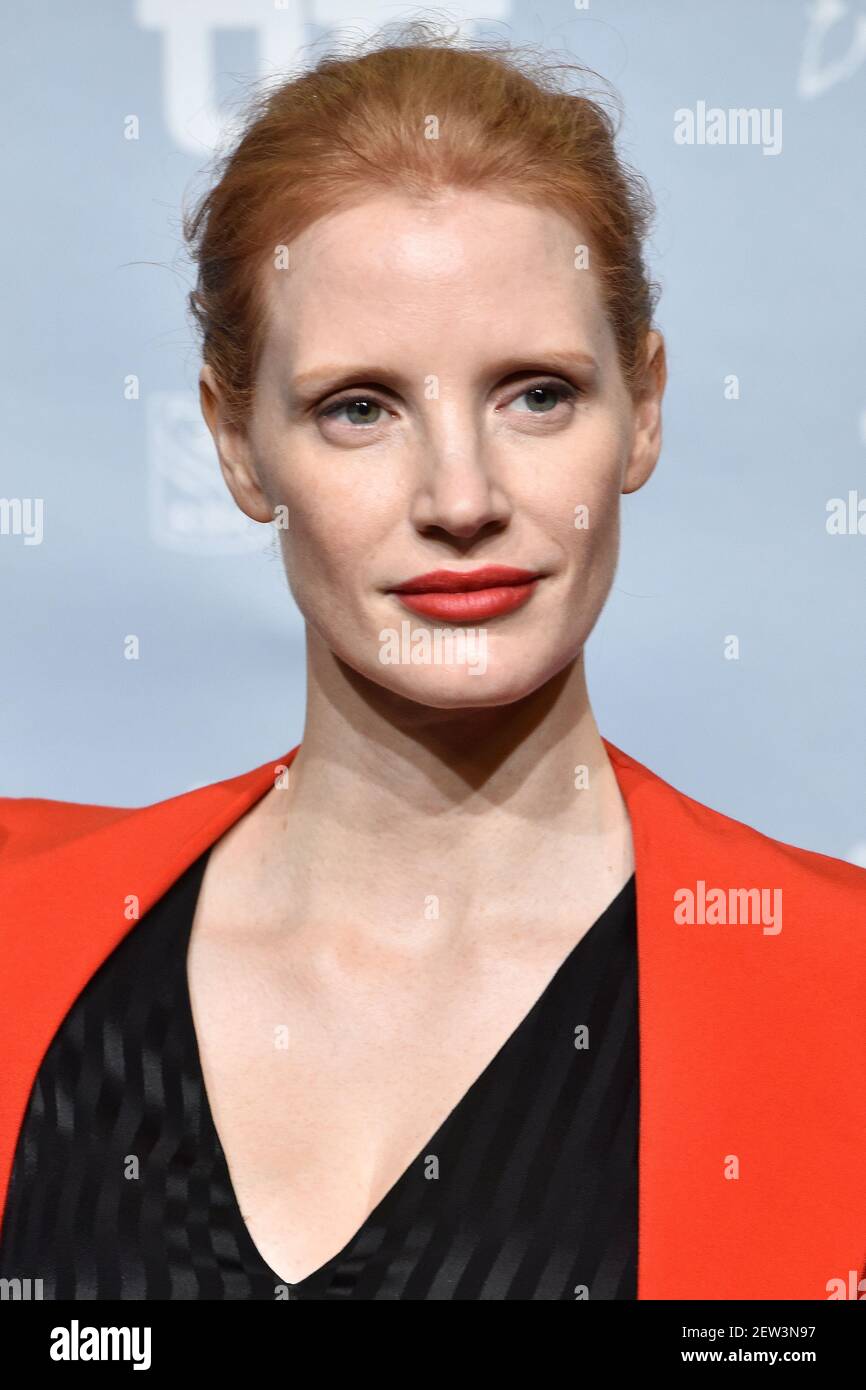 Actress Jessica Chastain attends "Molly's Game" Press Conference at the ...