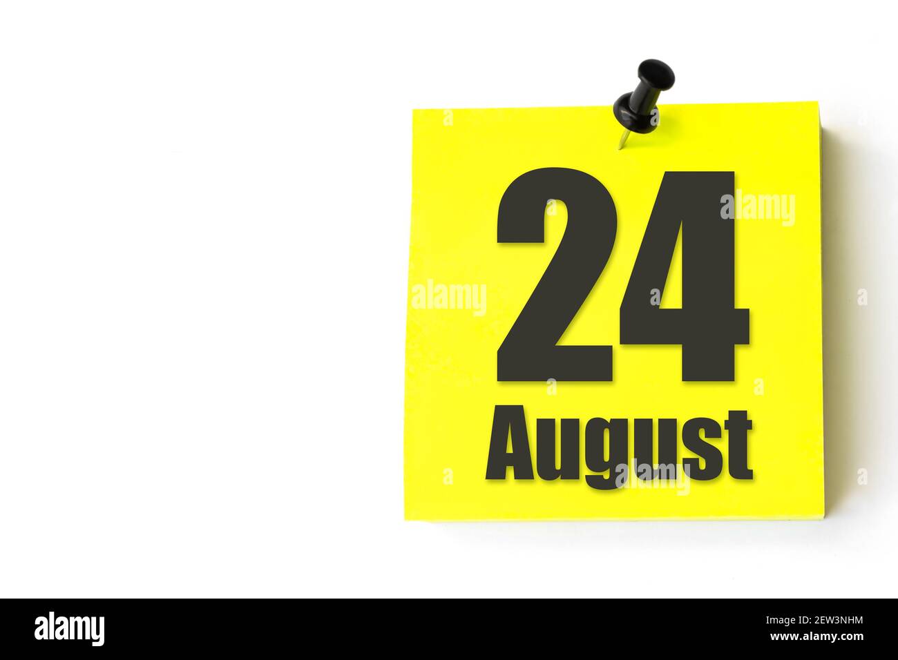 August 24th. Day 24 of month, Calendar date. Yellow sheet of the ...