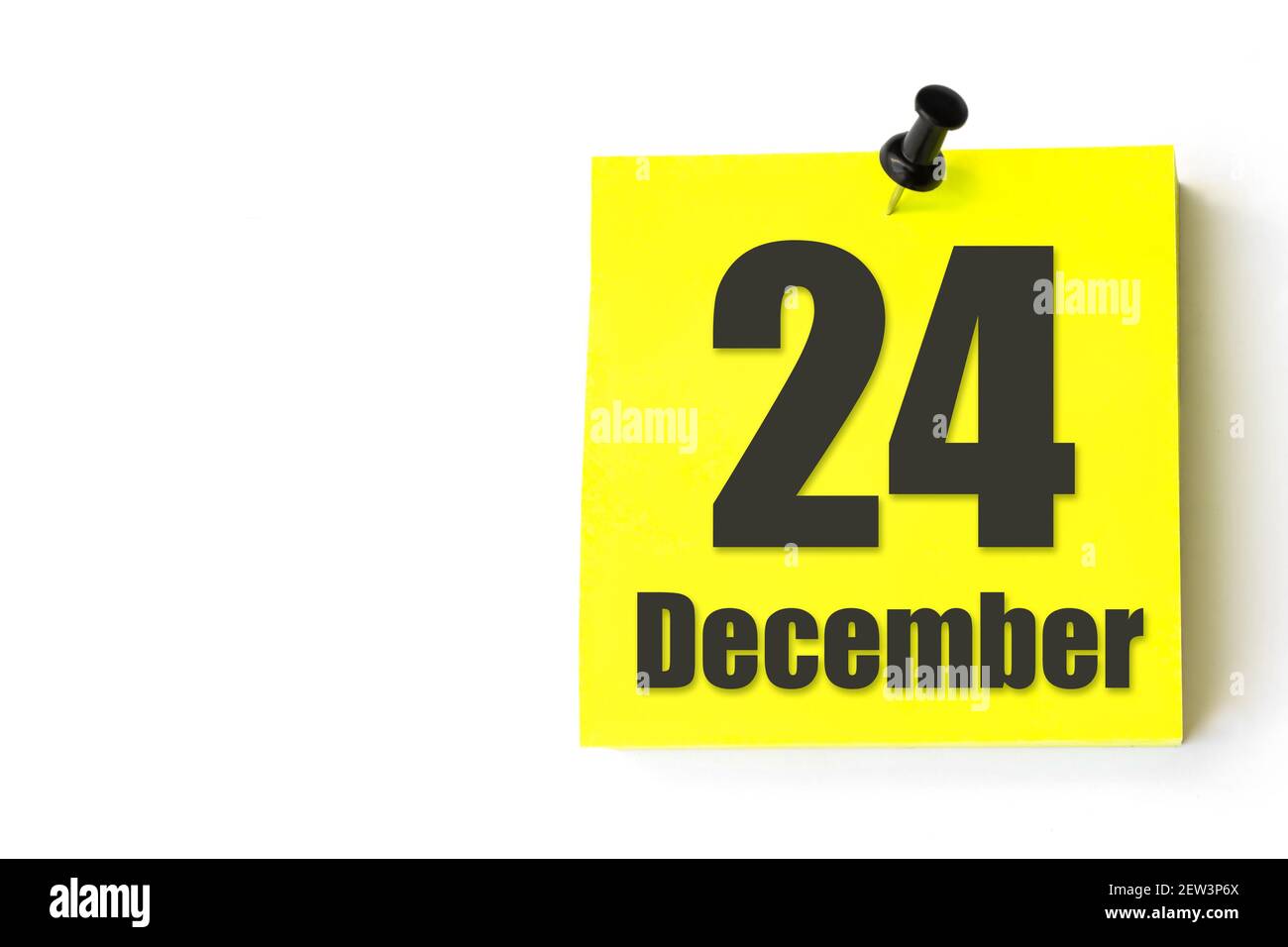 December 24th. Day 24 of month, Calendar date. Yellow sheet of the ...
