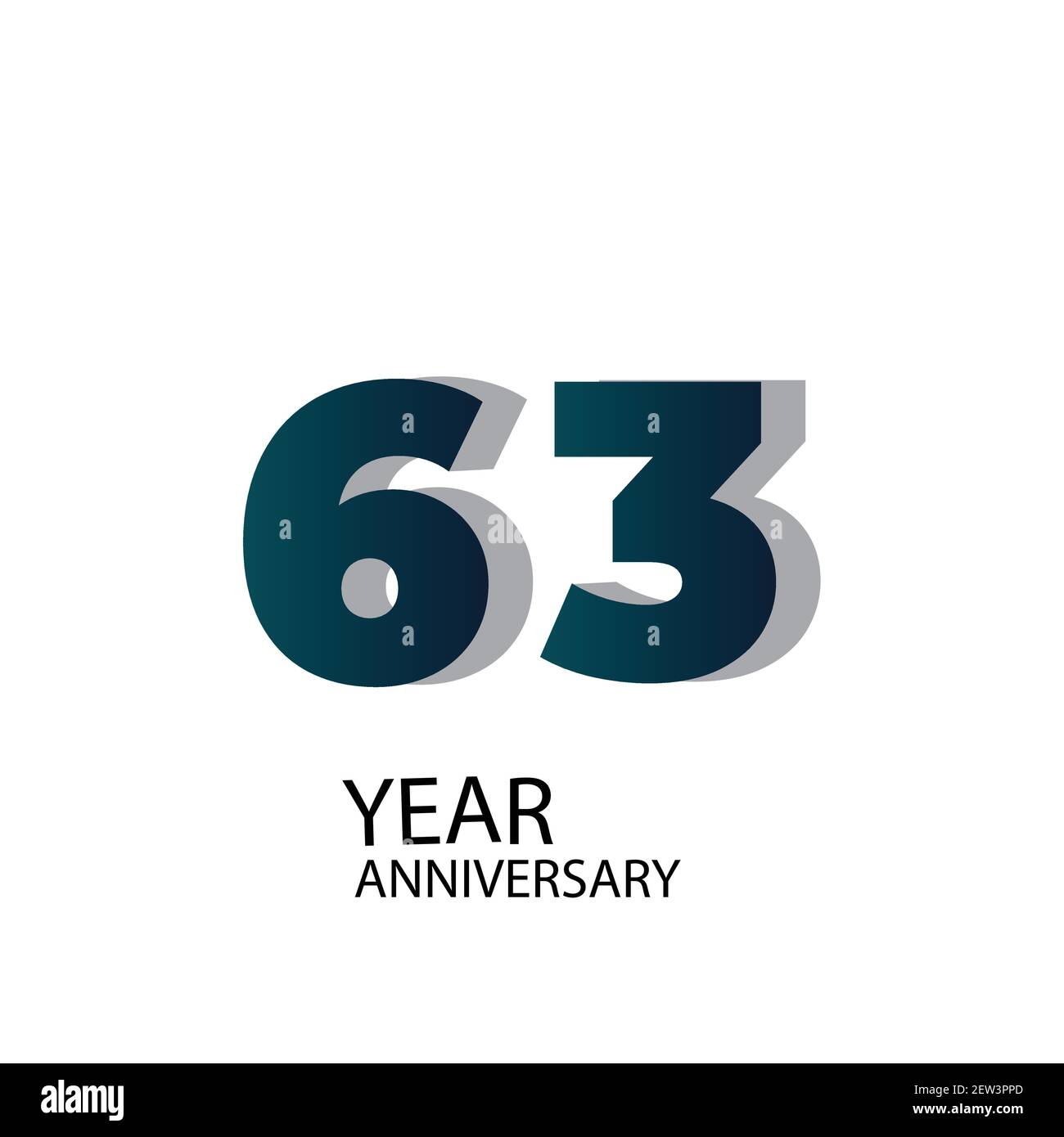 63 Year Anniversary Vector Template Design Illustration Blue Elegant ...