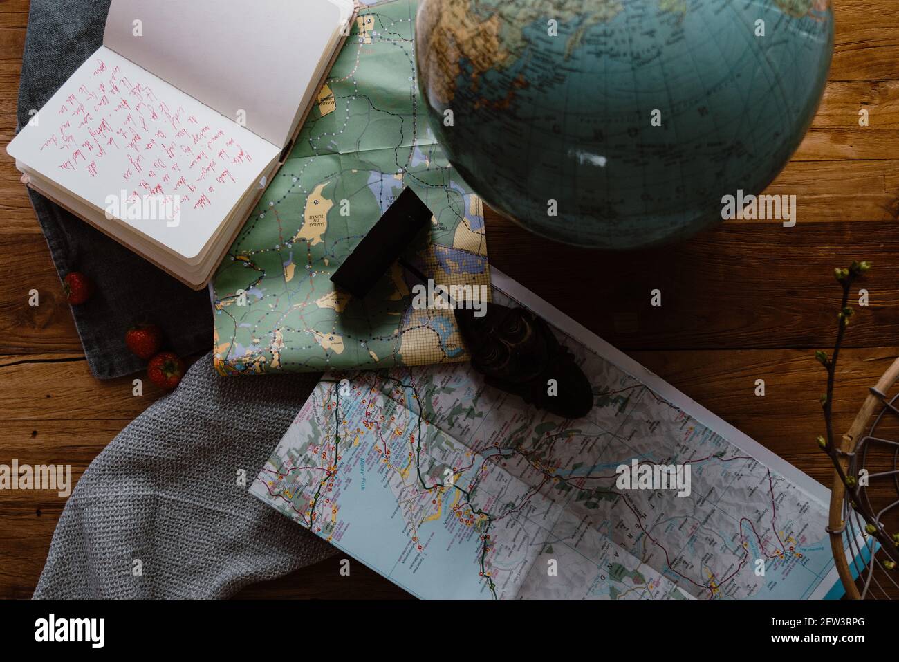 Travel diary maps hi-res stock photography and images - Alamy