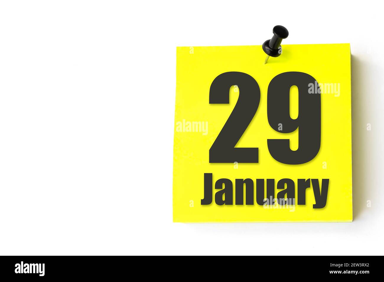 January 29th. Day 29 of month, Calendar date. Yellow sheet of the ...