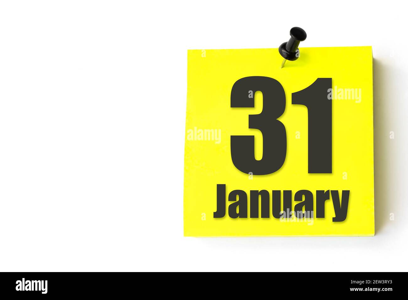 January 31st . Day 31 of month, Calendar date. Yellow sheet of the ...