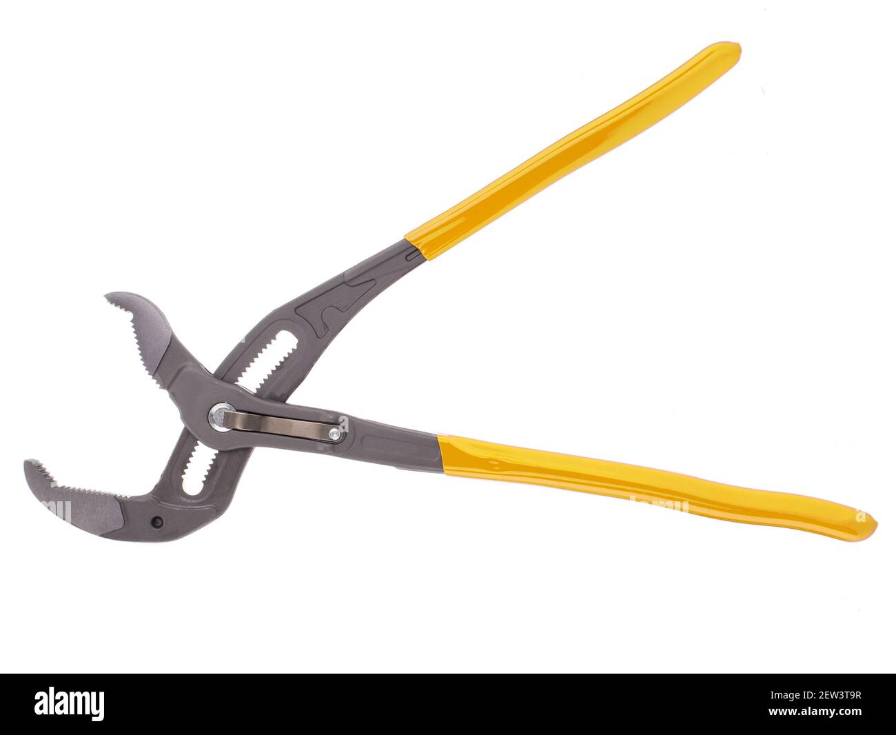 Professional yellow wrench for loosening pipes - plumber tool Stock ...