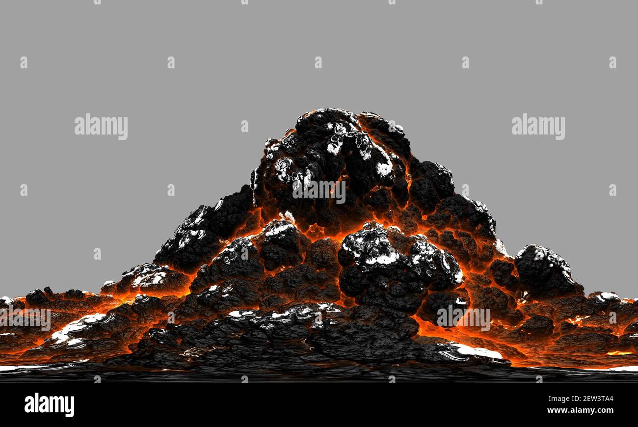 3d illustration, volcanic mountain on gray background Stock Photo - Alamy