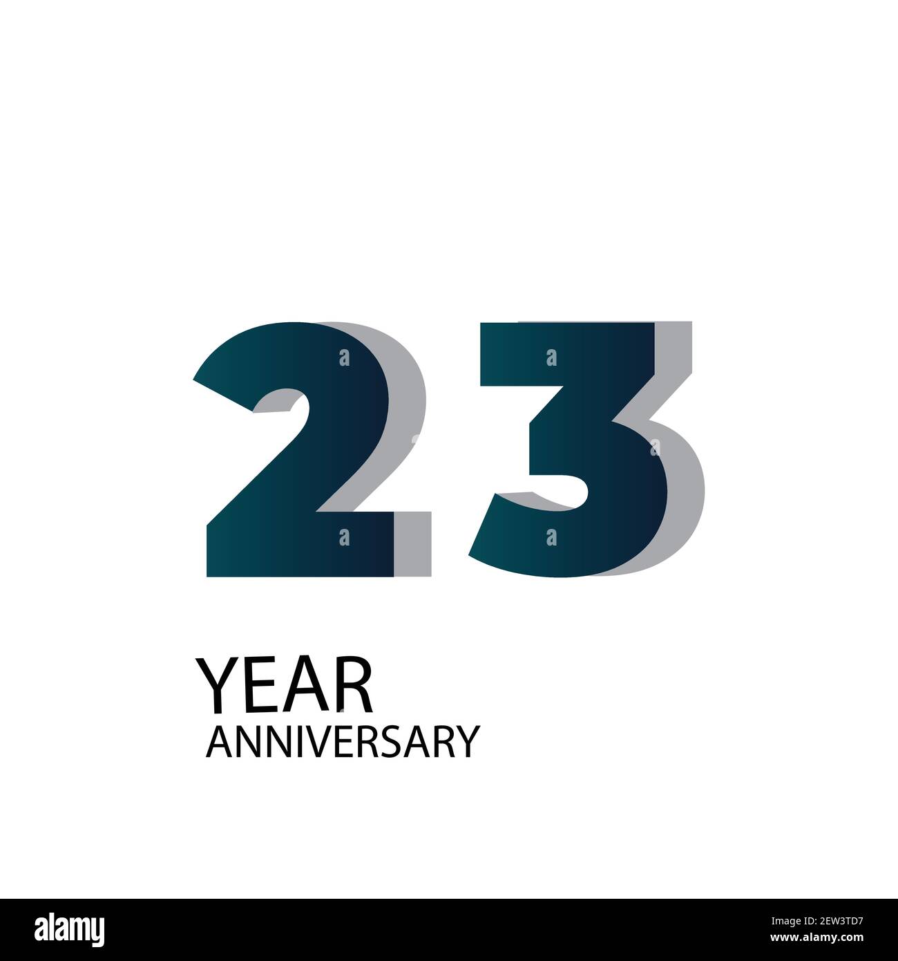 23 Year Anniversary Vector Template Design Illustration Blue Elegant ...