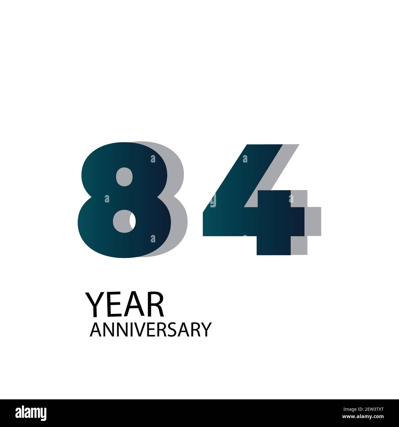 84 Year Anniversary Vector Template Design Illustration Blue Elegant ...