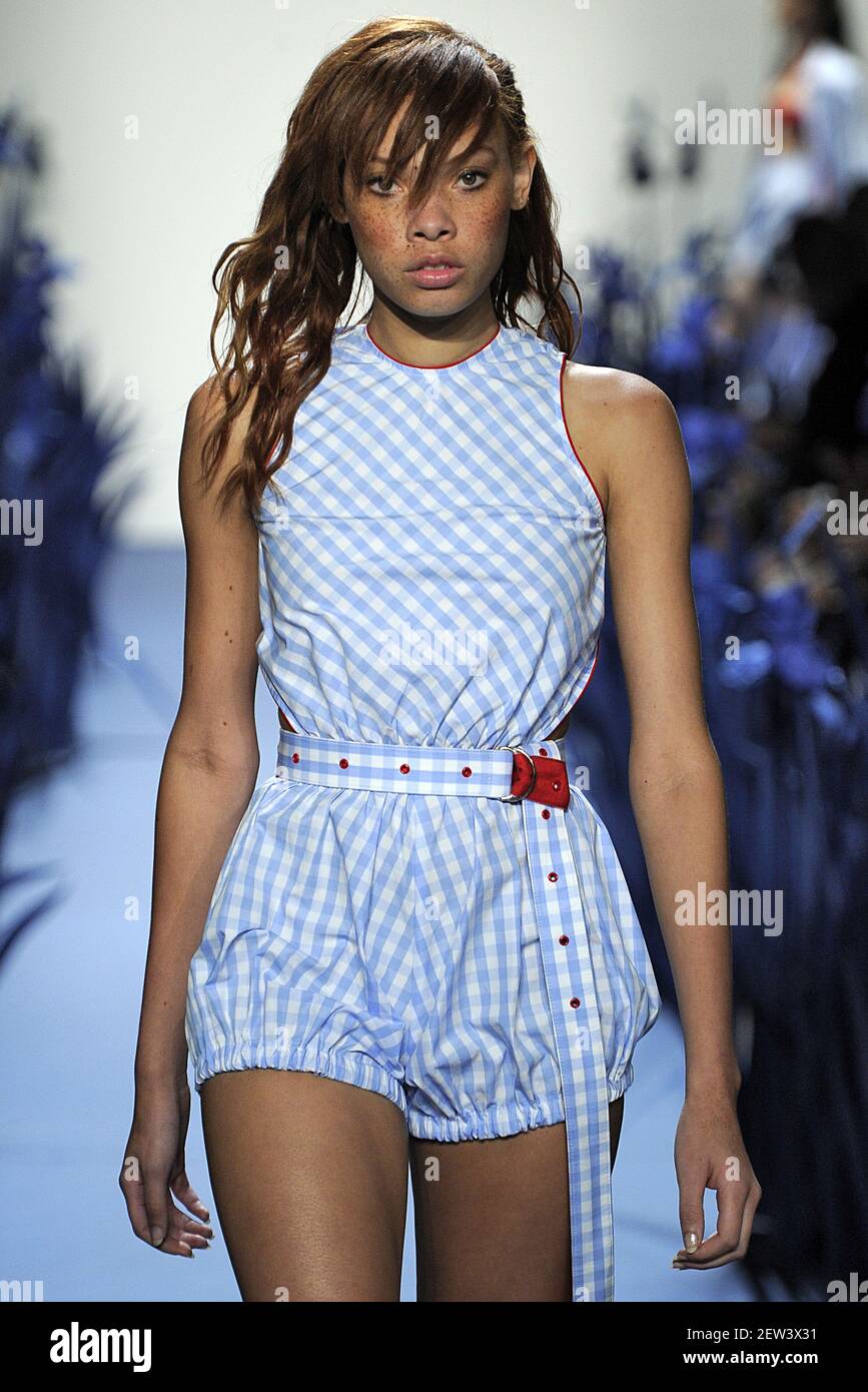 Model Aleece Wilson walks on the runway during the Adam Selman Fashion ...