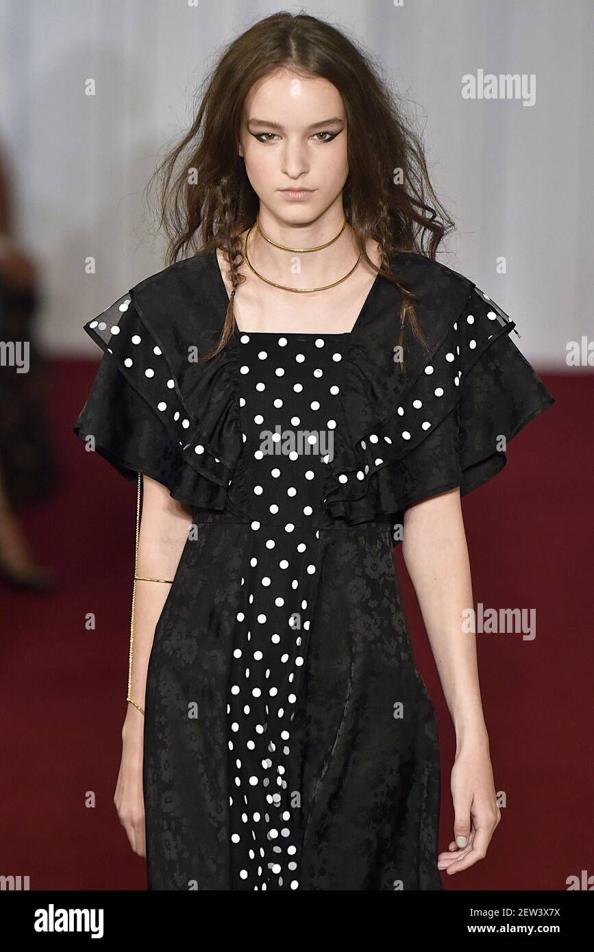 Model Laura Toth walks on the runway during the Jill Stuart Fashion ...