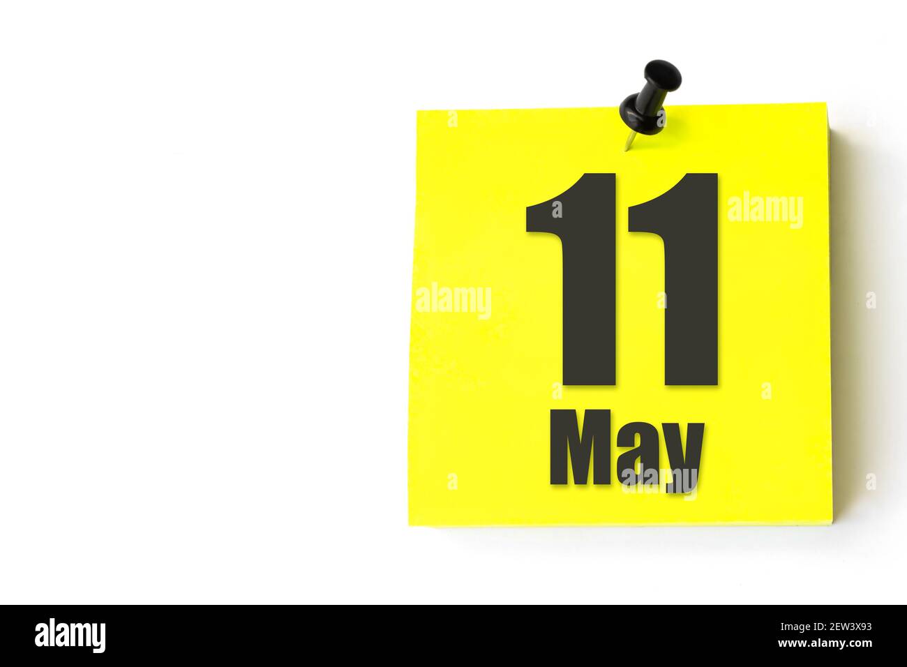 May 11st . Day 11 of month, Calendar date. Yellow sheet of the calendar ...