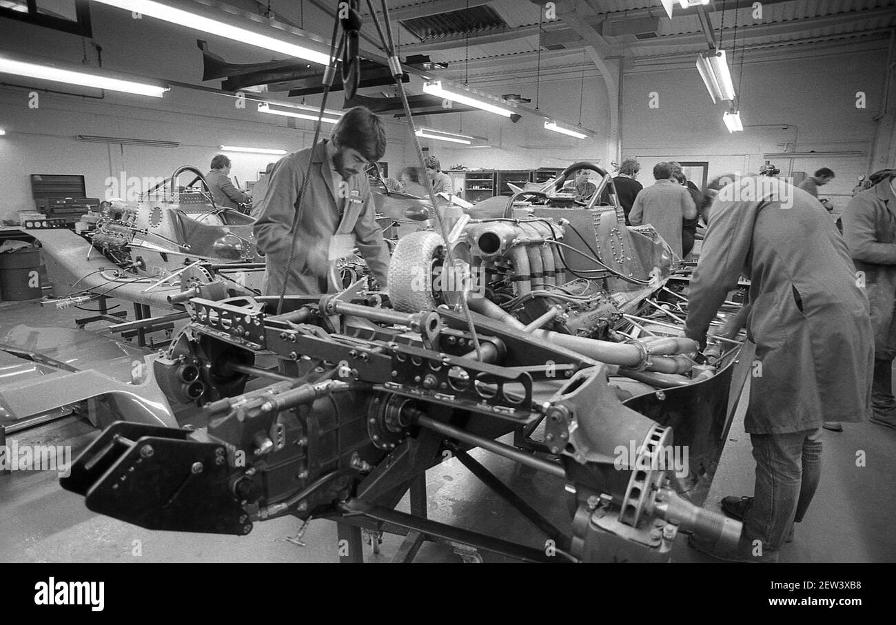 March Engineering racing car constructor in Bicester UK 1984 Stock ...