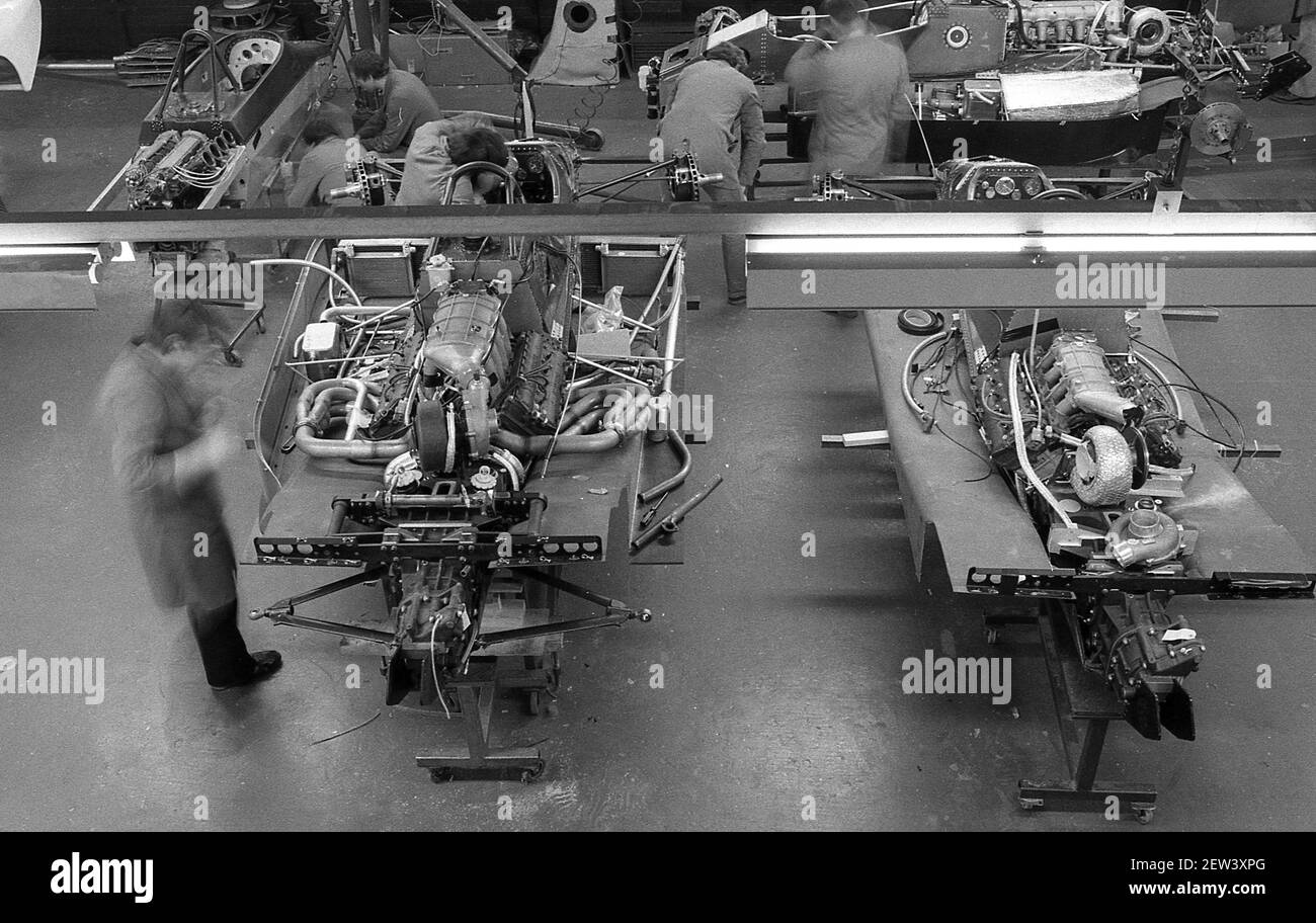 March Engineering racing car constructor in Bicester UK 1984 Stock ...