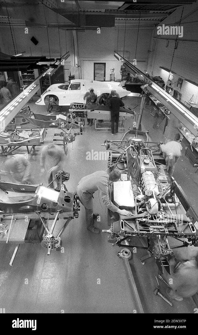 March Engineering racing car constructor in Bicester UK 1984 Stock ...