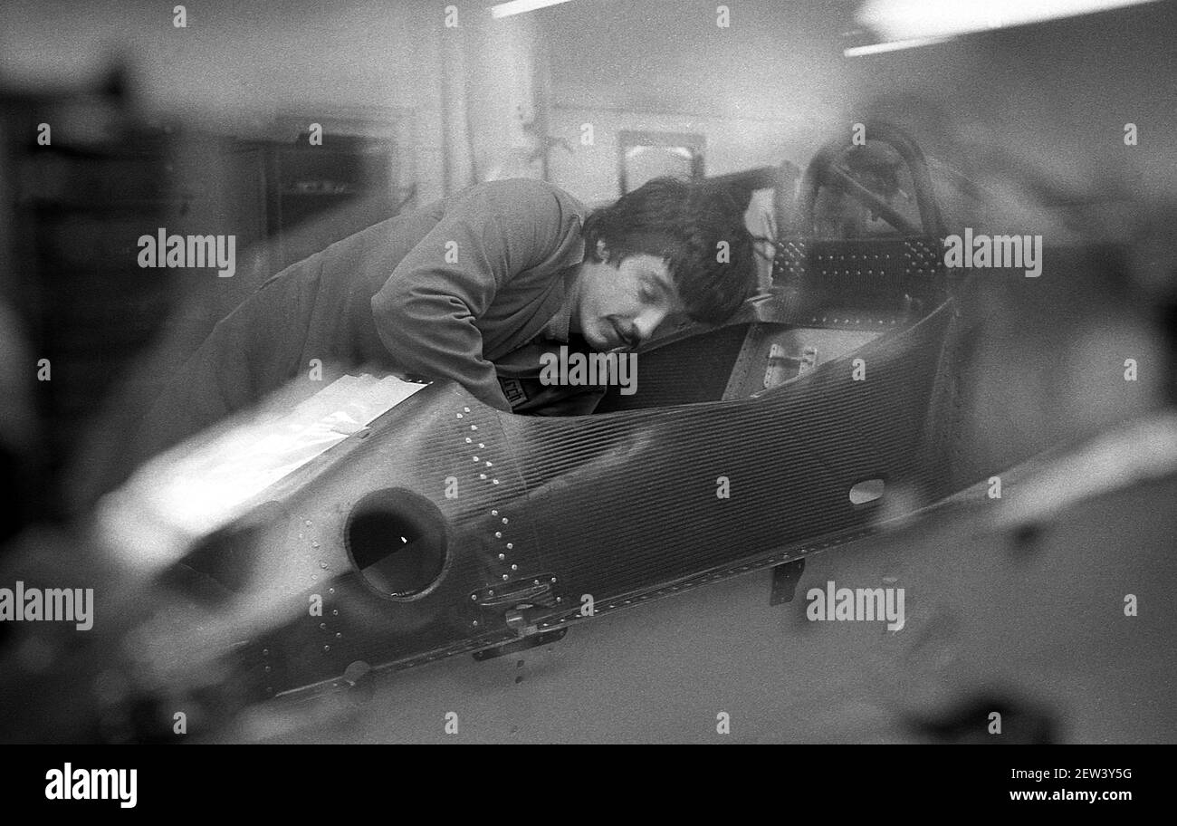 March Engineering racing car constructor in Bicester UK 1984 Stock ...