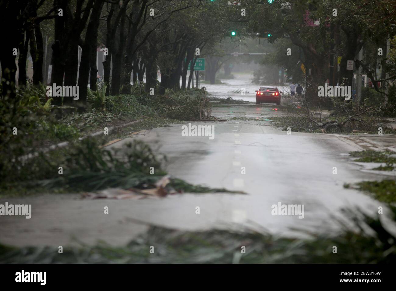 Brickell Avenue in Miami, Fla. was flooded after Hurricane Irma on ...