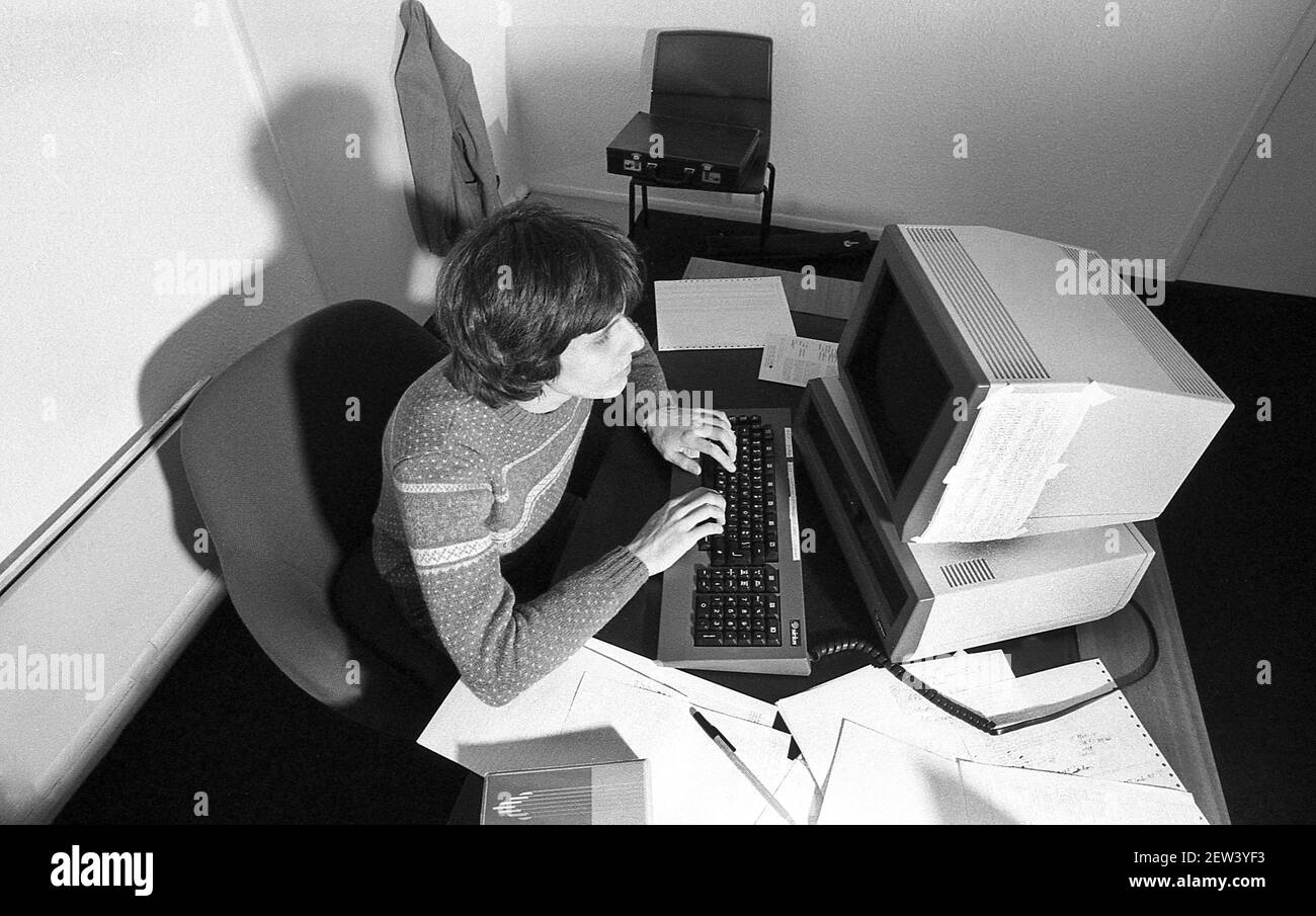 March Engineering racing car constructor in Bicester UK 1984 Stock ...