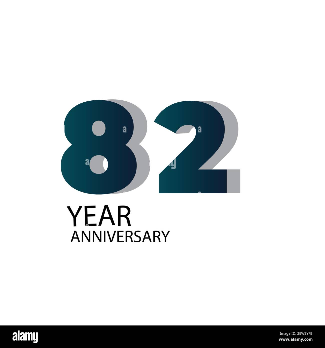 82 Year Anniversary Vector Template Design Illustration Blue Elegant ...