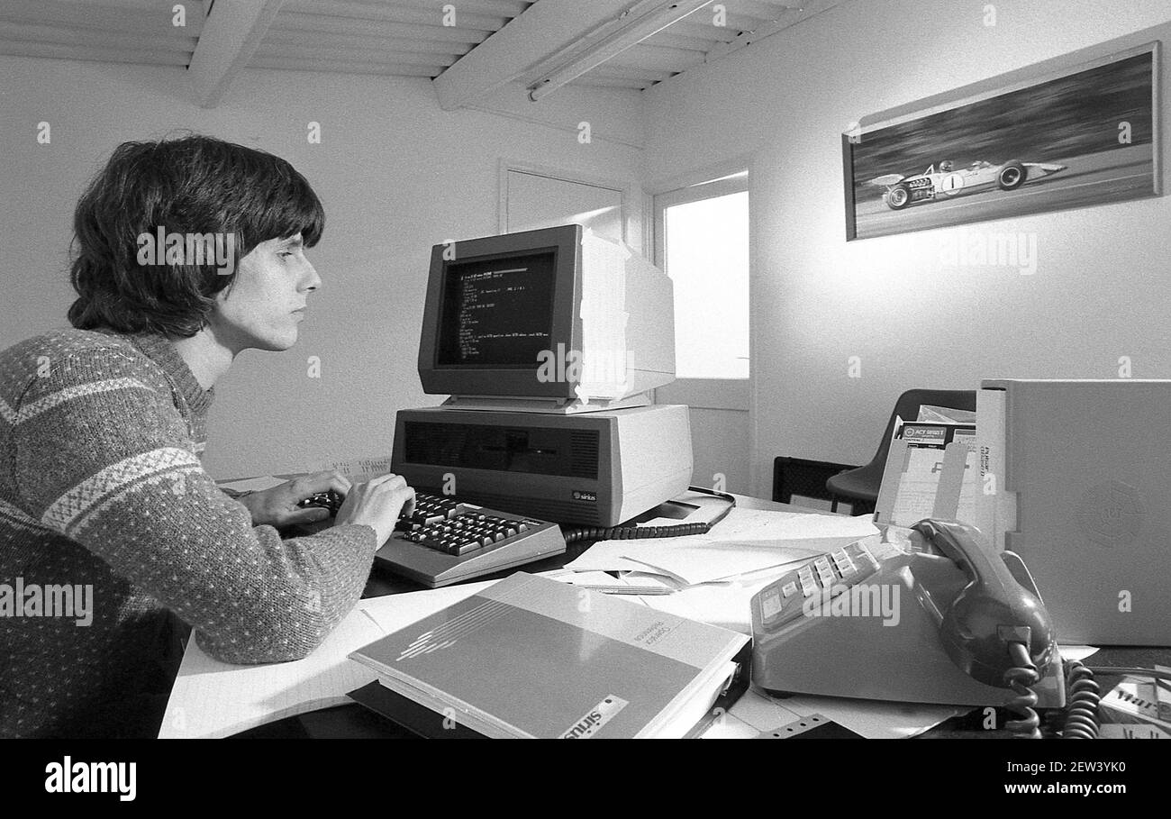 March Engineering racing car constructor in Bicester UK 1984 Stock ...