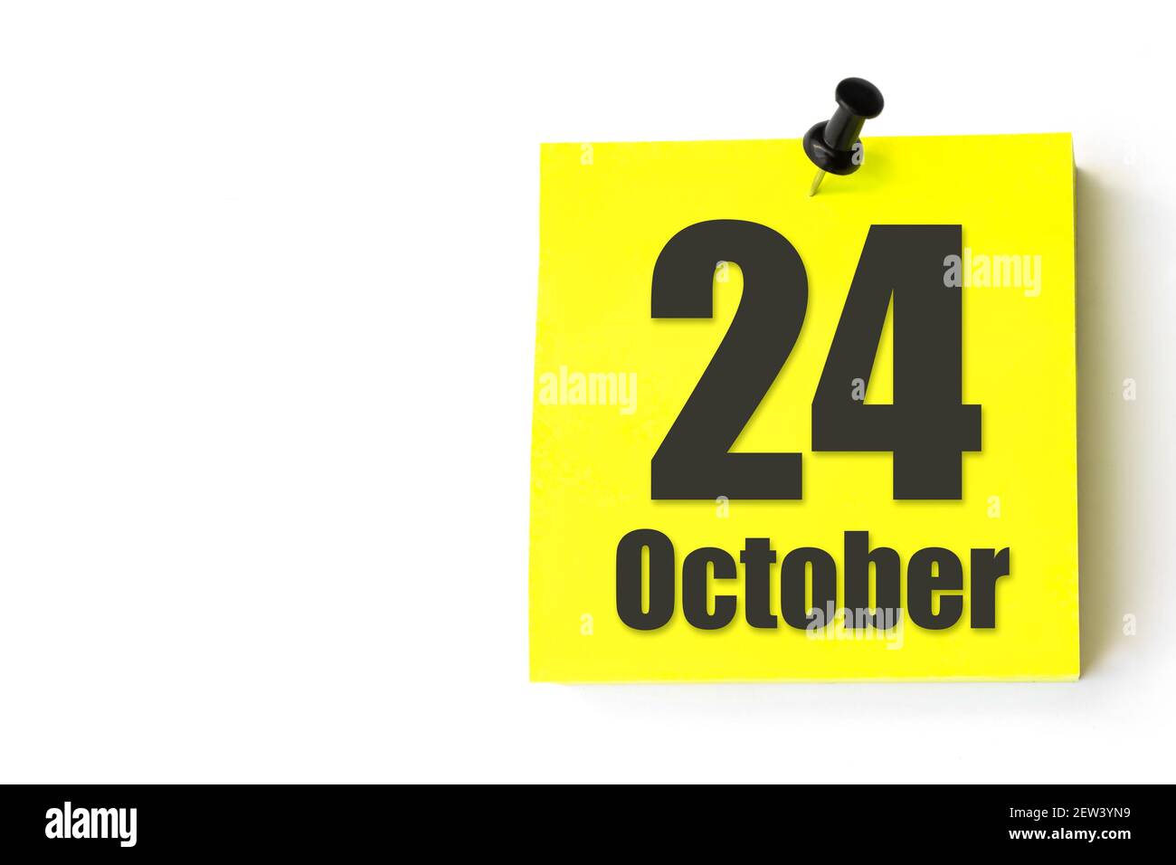 October 24th. Day 24 of month, Calendar date. Yellow sheet of the ...