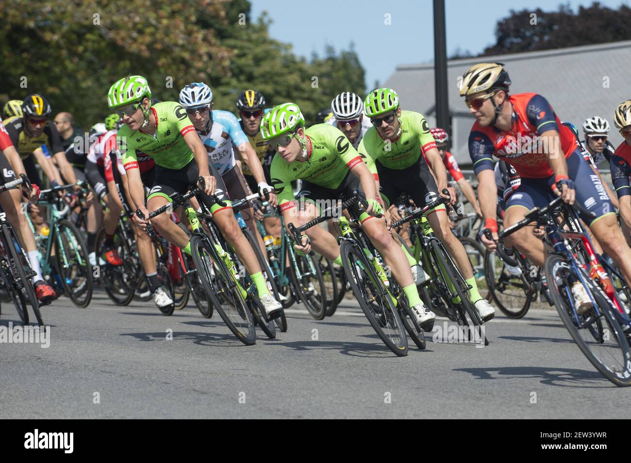Cannondale-Drapac's Nate Brown,(L), Lawson Craddock(center) and Alex ...