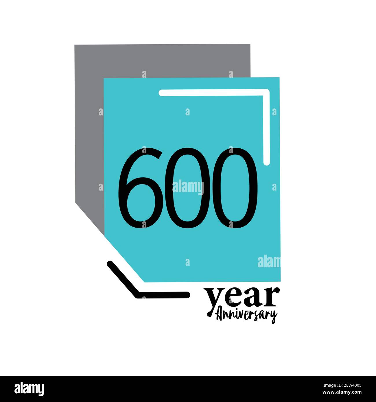 600 Year Anniversary Vector Template Design Illustration Blue Box ...