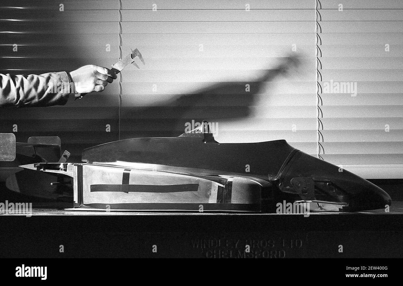 March Engineering racing car constructor in Bicester UK 1984 Stock ...