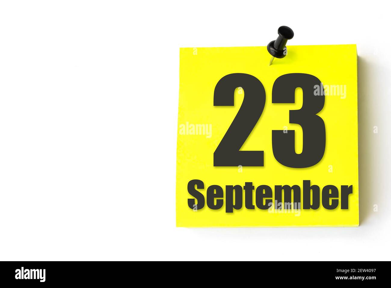 September 23rd. Day 23 of month, Calendar date. Yellow sheet of the ...