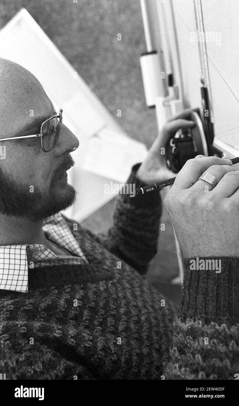 March Engineering racing car constructor in Bicester UK 1984 Stock ...