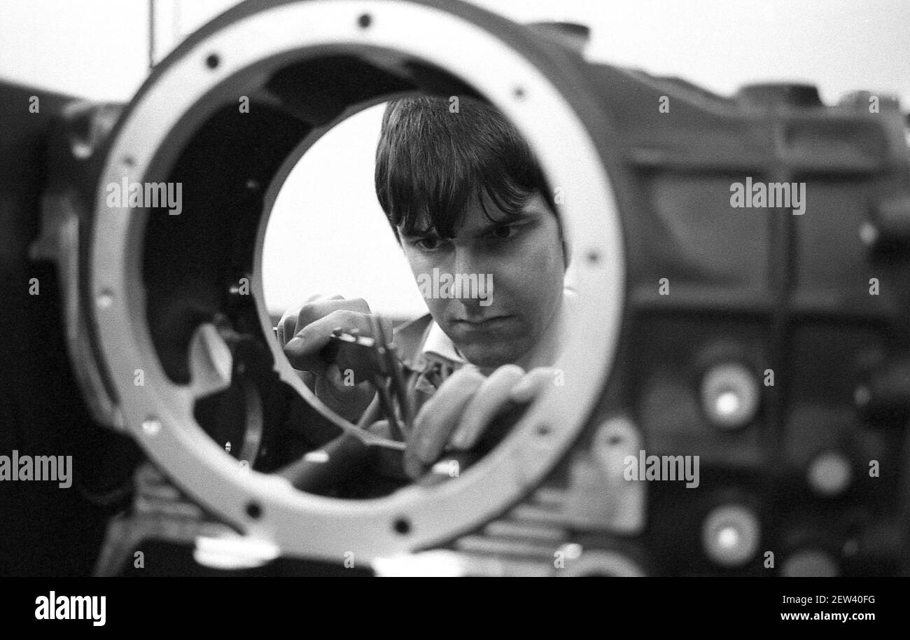 March Engineering racing car constructor in Bicester UK 1984 Stock ...