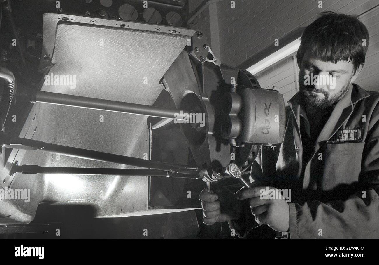 March Engineering racing car constructor in Bicester UK 1984 Stock ...