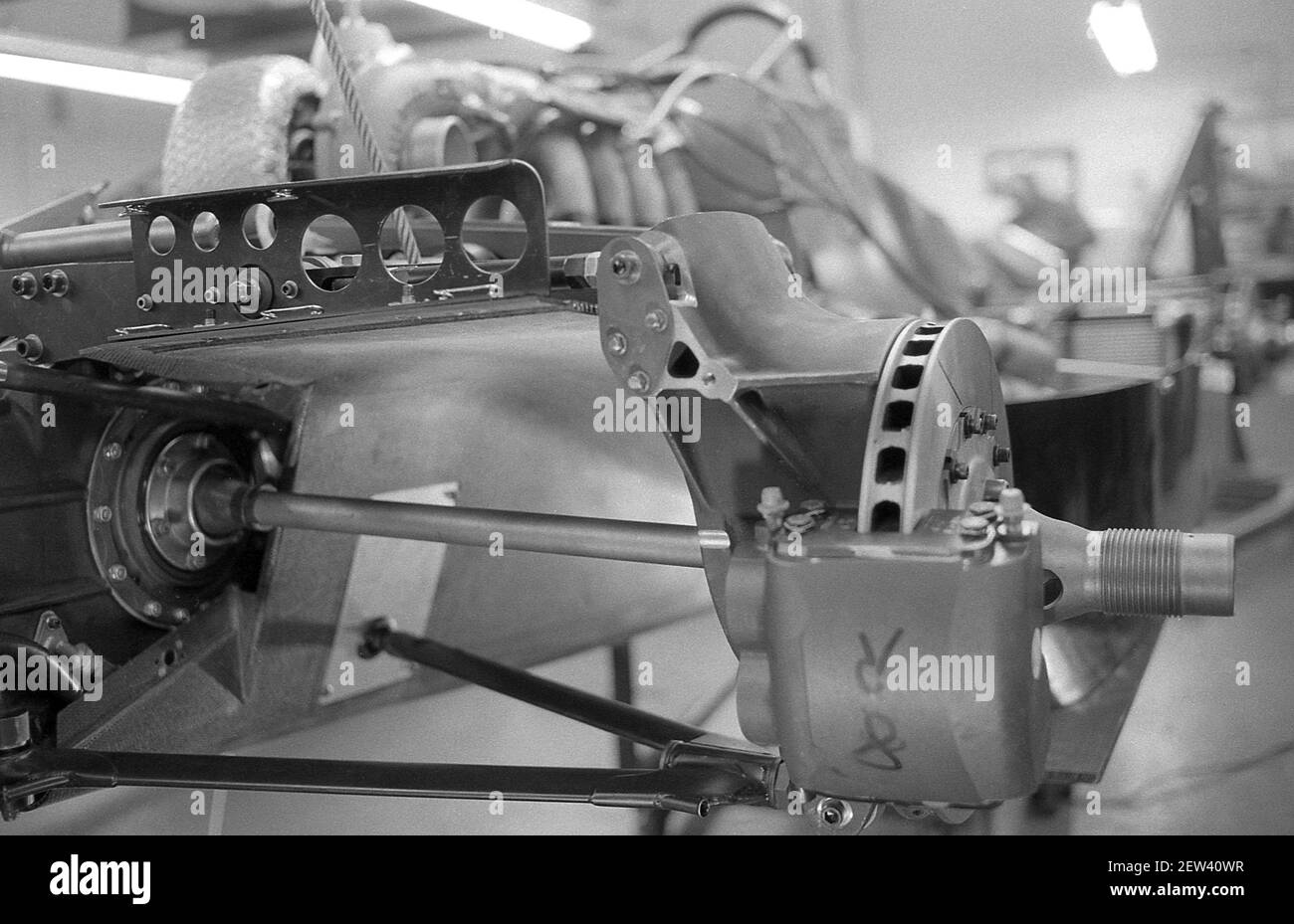 March Engineering racing car constructor in Bicester UK 1984 Stock ...