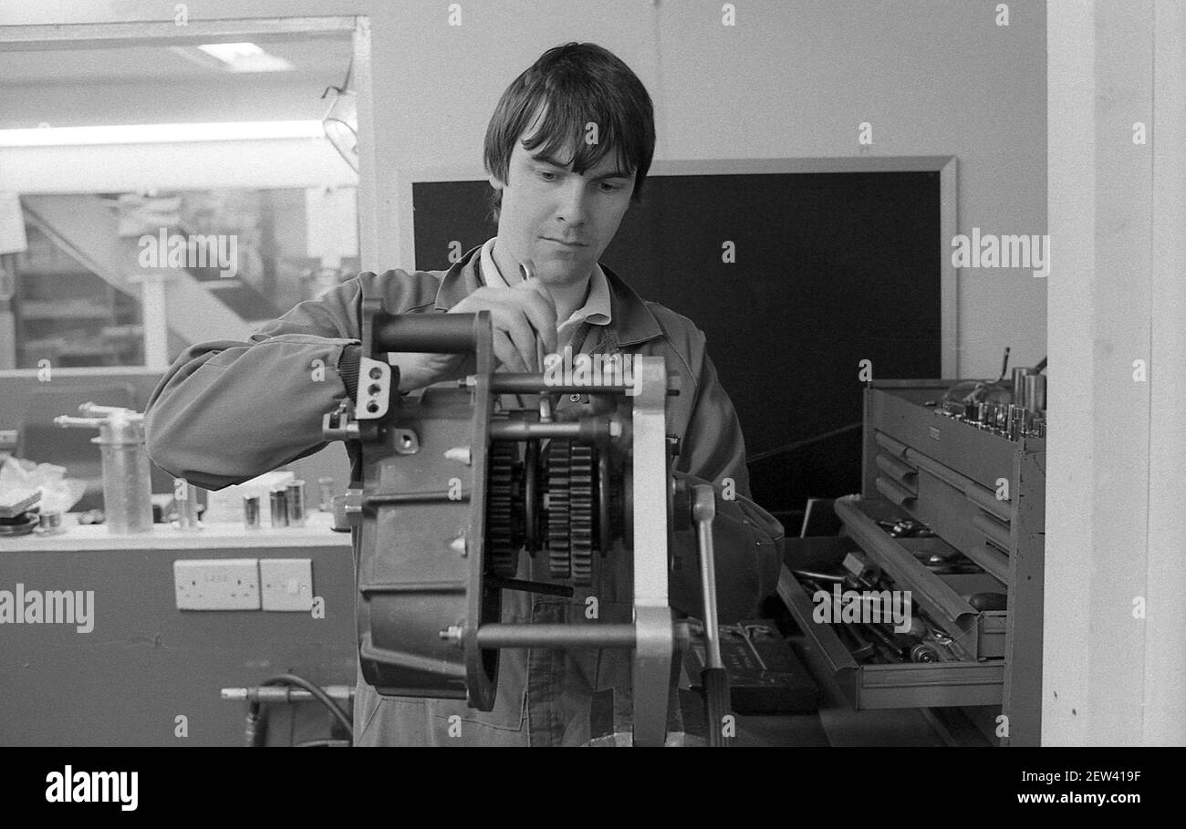 March Engineering racing car constructor in Bicester UK 1984 Stock ...