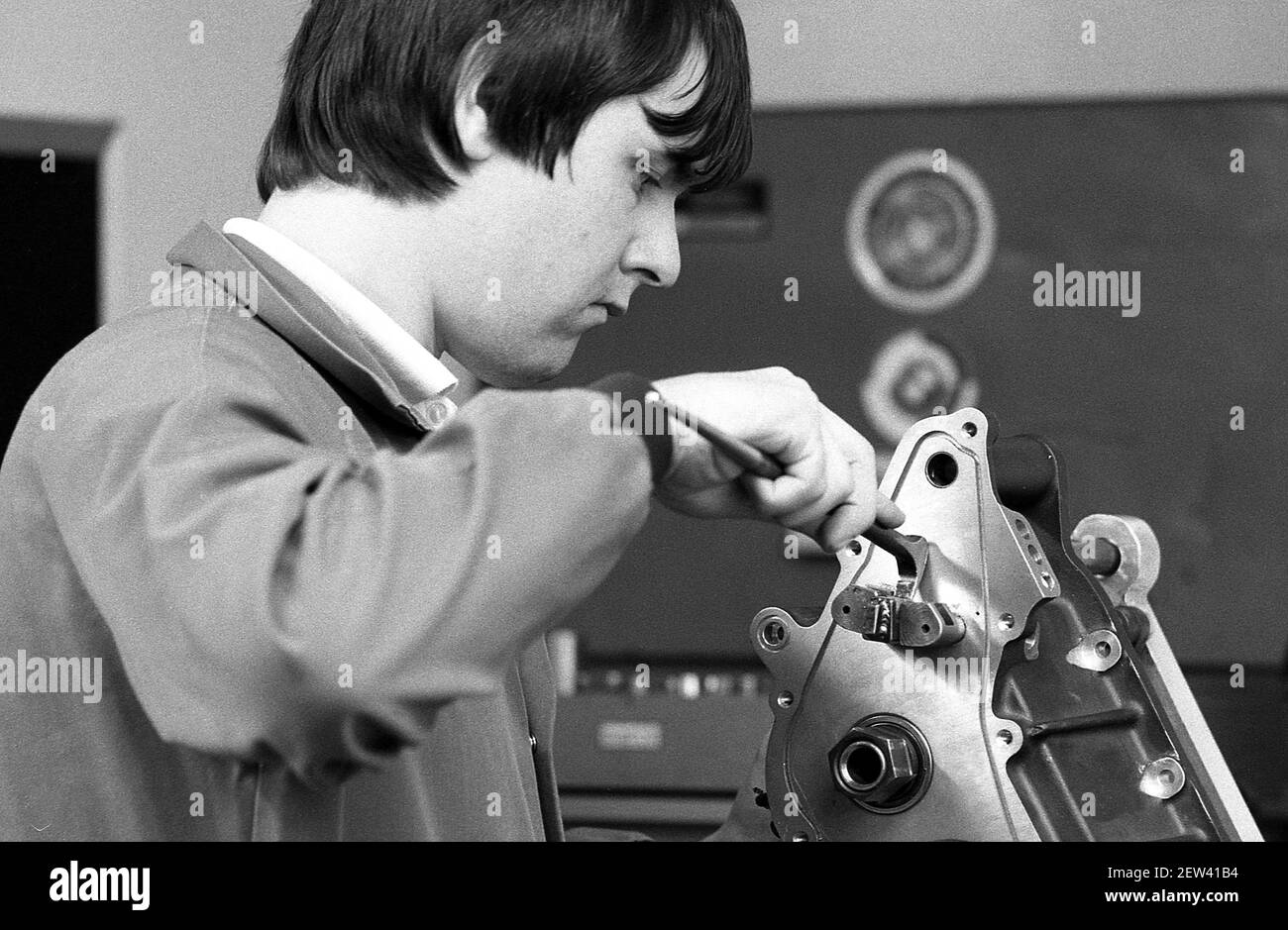 March Engineering racing car constructor in Bicester UK 1984 Stock ...