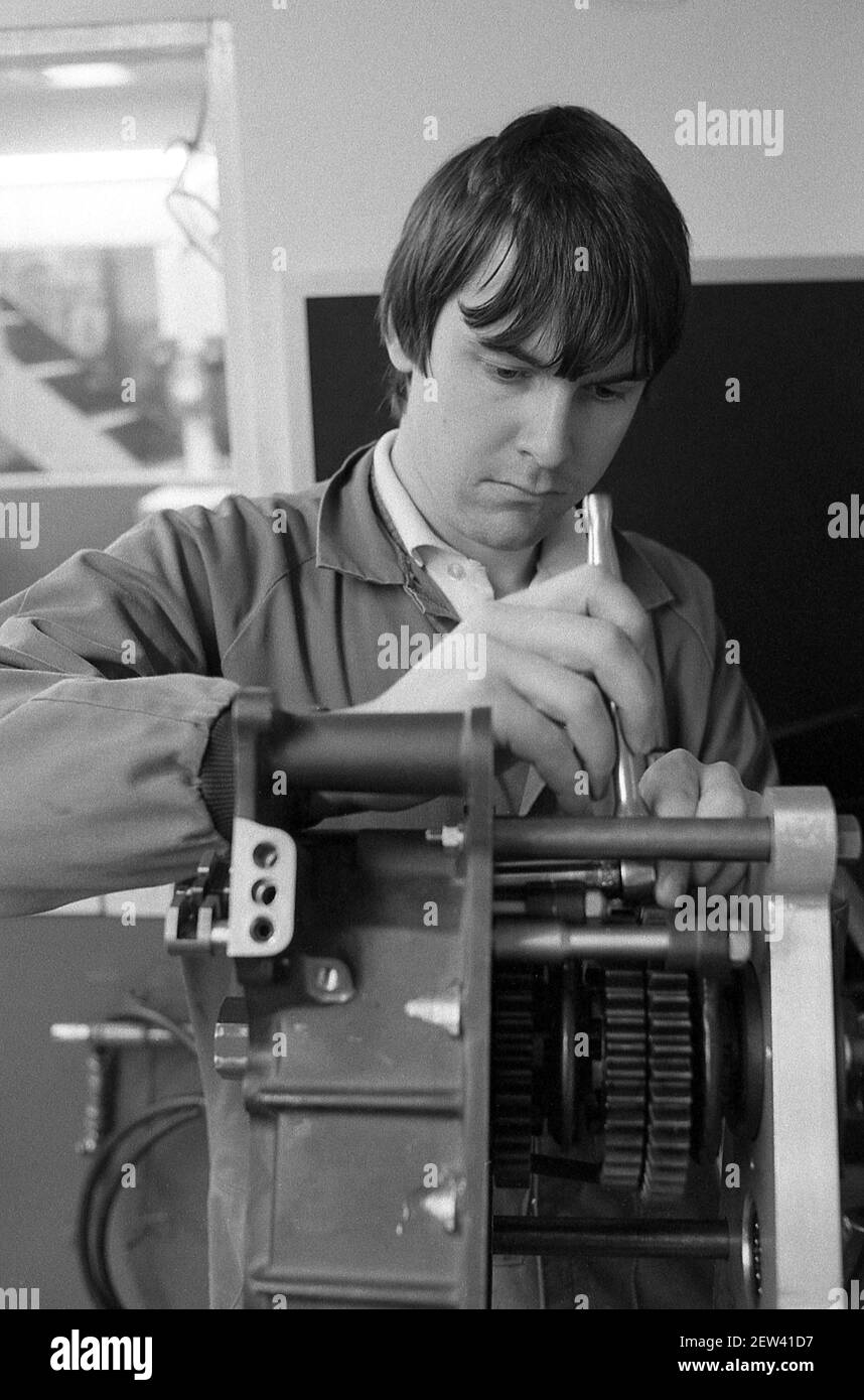 March Engineering racing car constructor in Bicester UK 1984 Stock ...