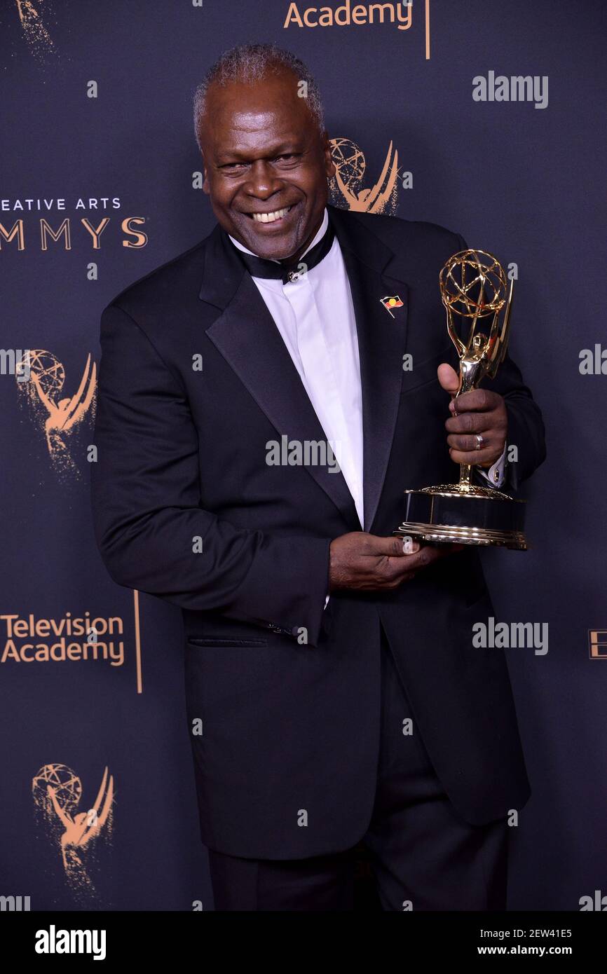 Actor Kim Estes poses in the press room with accepts the award for ...