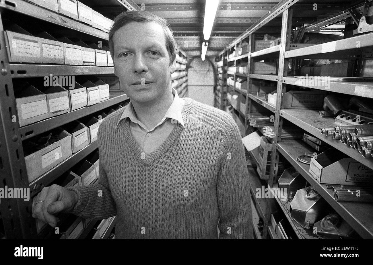 March Engineering racing car constructor in Bicester UK 1984 Stock ...