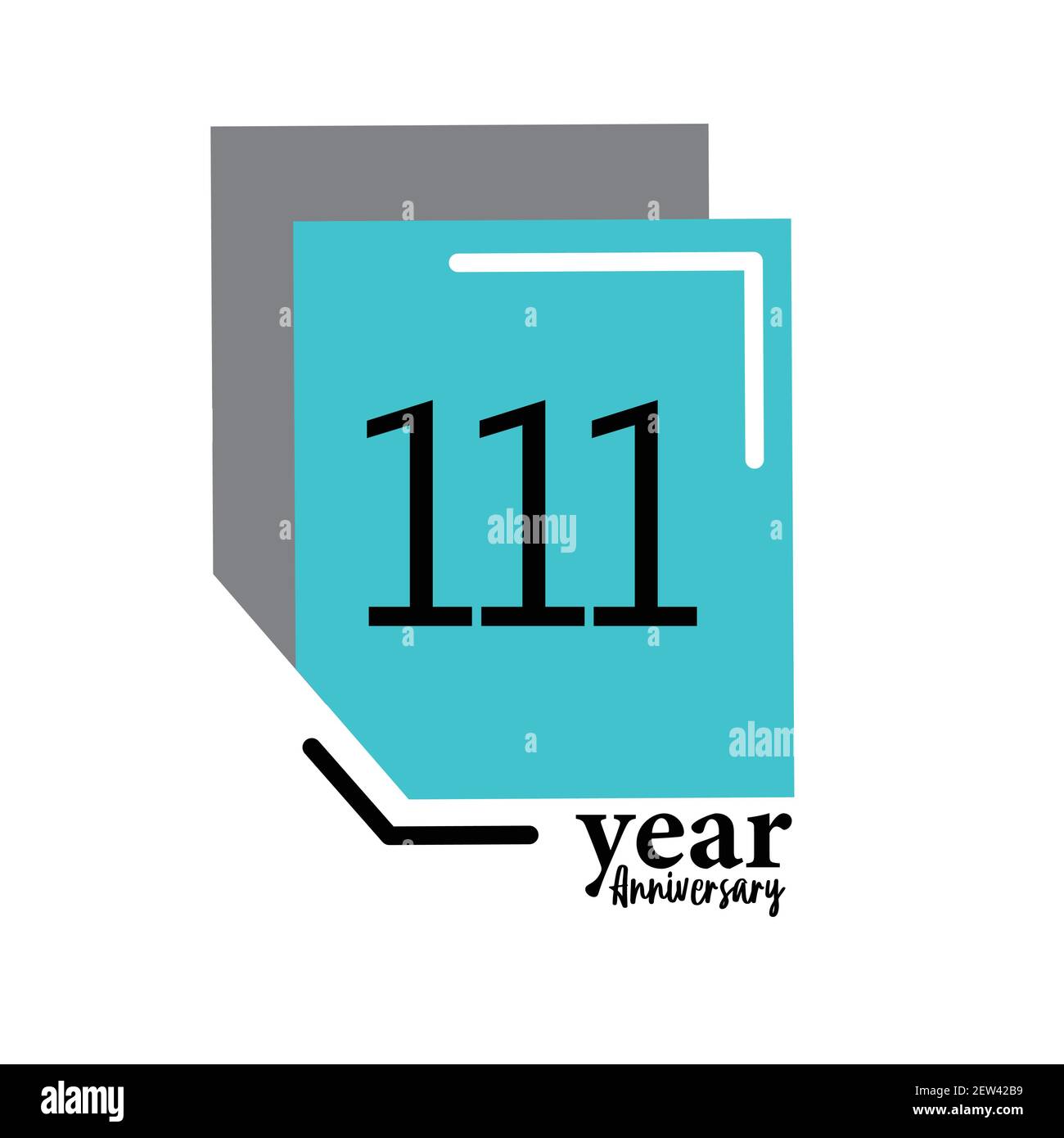 111 Year Anniversary Vector Template Design Illustration Blue Box ...
