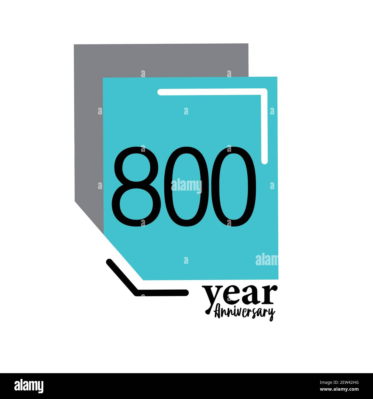 800 Year Anniversary Vector Template Design Illustration Blue Box ...