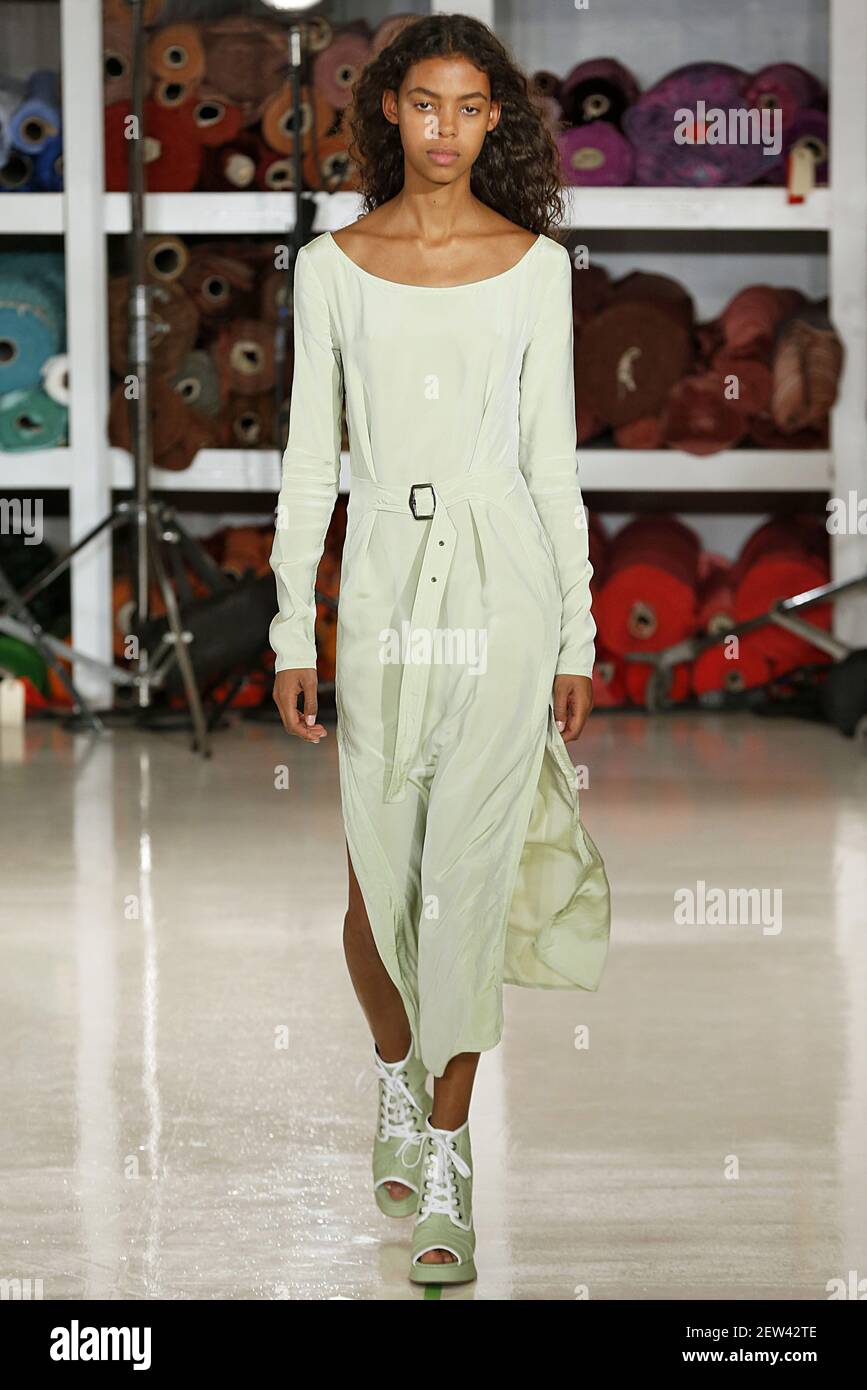 Model Alyssa Traore walks on the runway at the Sies Marjan Fashion Show ...