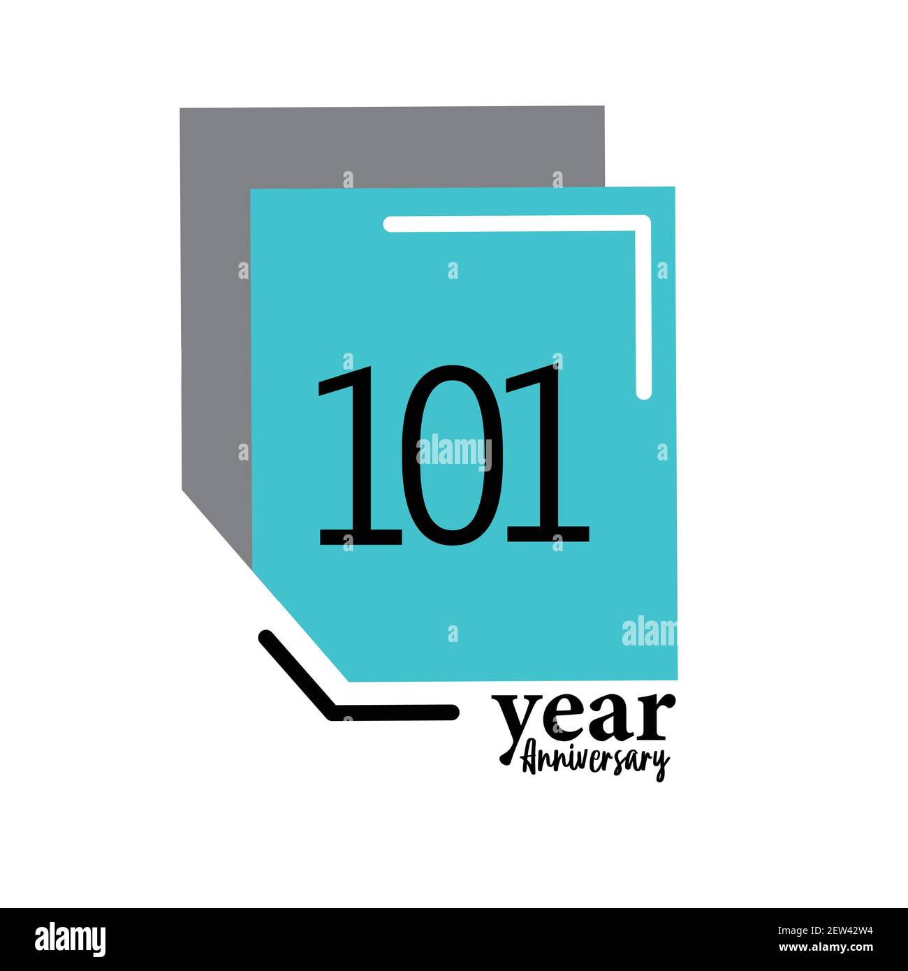 101 Year Anniversary Vector Template Design Illustration Blue Box ...