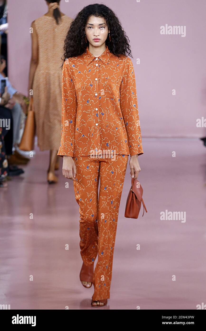 Model walks on the runway during the Mansur Gavriel Fashion show at New ...