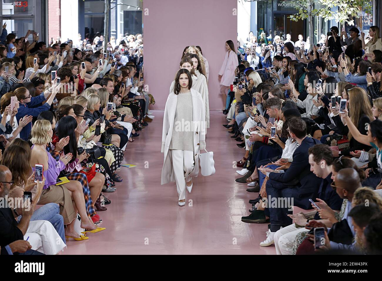 Model walks on the runway during the Mansur Gavriel Fashion show at New ...