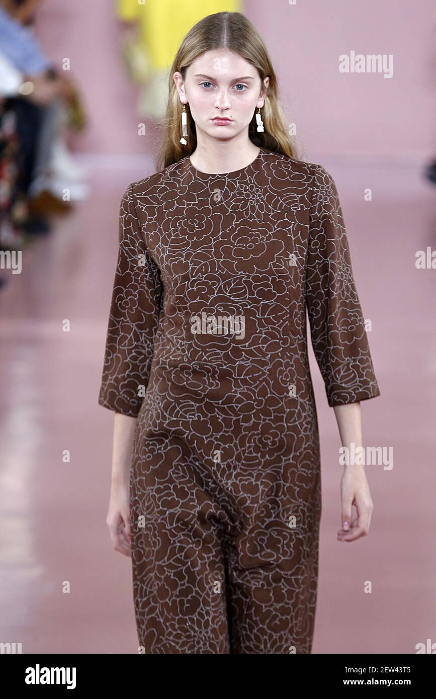 Model walks on the runway during the Mansur Gavriel Fashion show at New ...